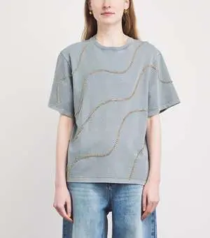 Sandro Cotton Embellished T-shirt