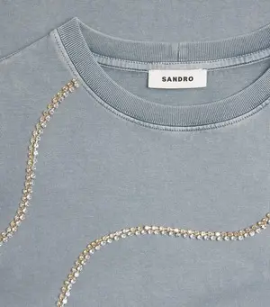 Sandro Cotton Embellished T-shirt