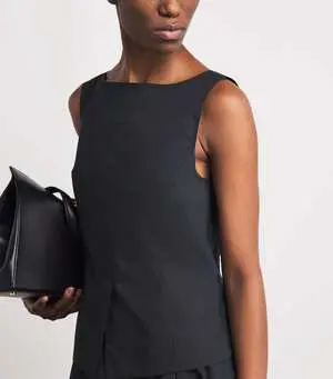 Theory Poplin Boat-neck Midi Dress