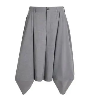 Comme Des Garçons Wool-blend Pleated Chino Shorts
