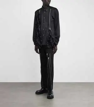 Comme Des Garçons Wool Zip-detail Trousers