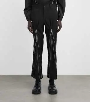 Comme Des Garçons Wool Zip-detail Trousers