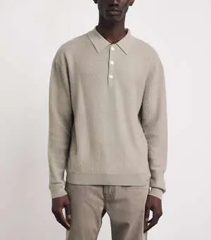 FRAME Wool Textured Polo Sweater