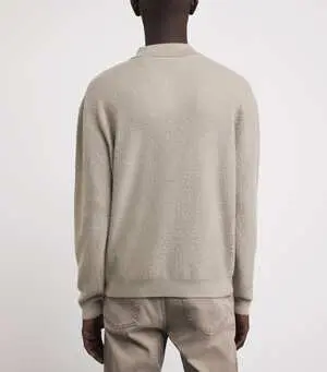 FRAME Wool Textured Polo Sweater