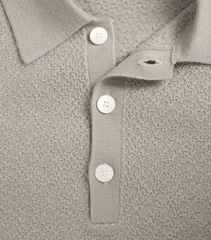 FRAME Wool Textured Polo Sweater