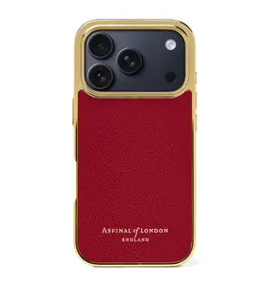 ASPINAL OF LONDON Leather Iphone 17 Pro Case - Red