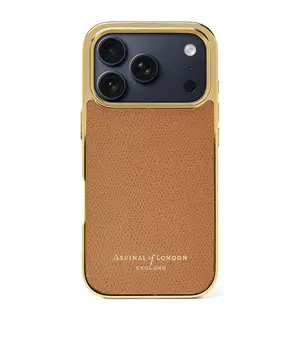 ASPINAL OF LONDON Leather Iphone 17 Pro Case - Brown