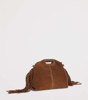Maje Mini Suede Miss M Shoulder Bag - Brown