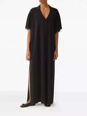 Fabiana Filippi Collared V-neck Dress - Black