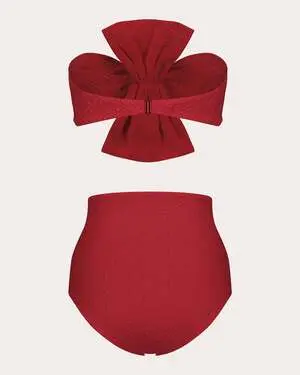 GIRLSMUSTHAVE Jacquard Bow Bandeau Bikini Top
