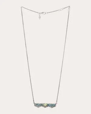 Armenta Aquamarine & Diamond Crivelli Bar Necklace - Blue