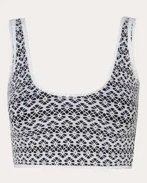 VERDELIMON Sandro Floral Mesh Bikini Top - White