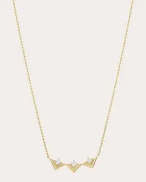 PARKFORD Diamond And 14k Gold Mini Frame Pendant Necklace - Pink