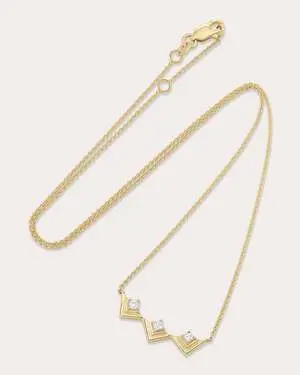 PARKFORD Diamond And 14k Gold Mini Frame Pendant Necklace