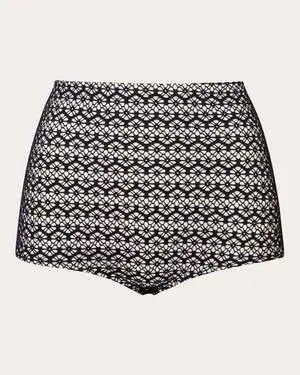 VERDELIMON Jane Floral Mesh Boyshort Bikini Brief - Black