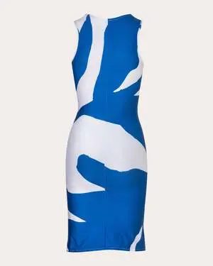 VERDELIMON Mini Palms Sleeveless Bodycon Mini Dress