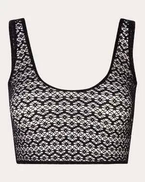 VERDELIMON Sandro Floral Mesh Bikini Top - Black