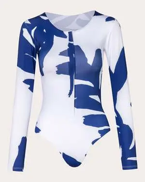 VERDELIMON Paradiso Palms Zip-front One-piece - Blue