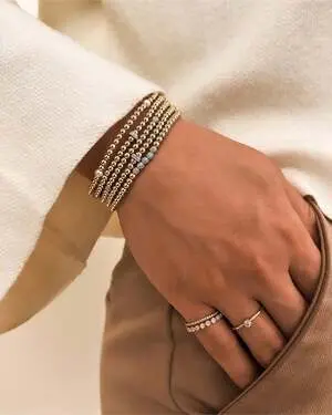 ZOE LEV Diamond And 14k Beaded Bracelet