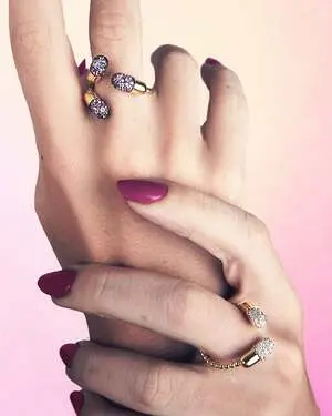ELIOR Rainbow Sapphire And Diamond Triple Pill Ring - Multicolor