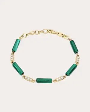 PARKFORD Malachite And Diamond 14k Gold Bracelet - Green