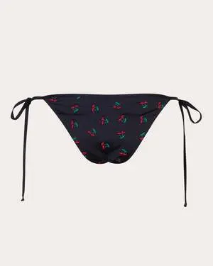 VERDELIMON Bauta Embroidered Cherry String Bikini Bottom