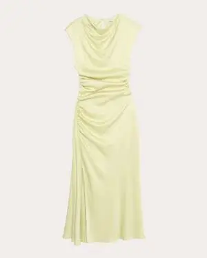 Simkhai Burke Draped Satin Midi Dress - Yellow