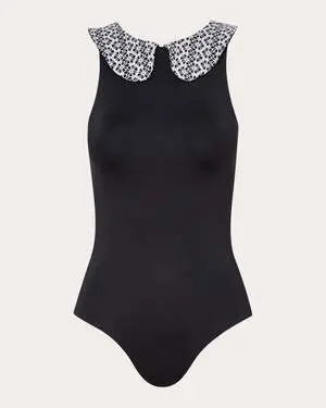 VERDELIMON Silvia Floral Mesh Collared One-piece
