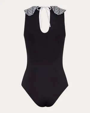 VERDELIMON Silvia Floral Mesh Collared One-piece