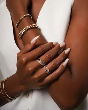 ZOE LEV 14k Beaded Band Ring