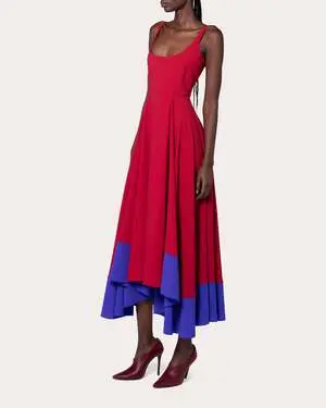 ROKSANDA Awn Pleated Crepe Midi Dress - Red
