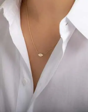 ZOE LEV Diamond And 14k Evil Eye Pendant Necklace