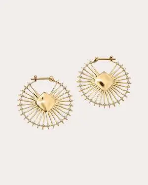 RUVEIL Diamond And 14k Hoop Earrings - Gold