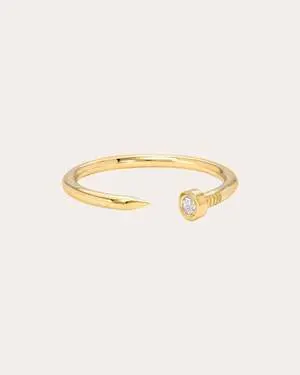 ZOE LEV Nail 14k Diamond Open Ring - Gold