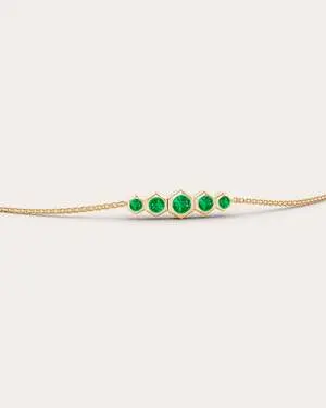 Natori Emerald And 14k Gold Bracelet