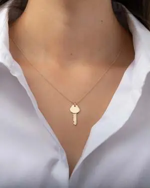 ZOE LEV 14k Gold Key Initial Pendant Necklace