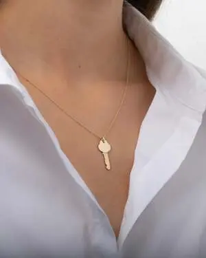 ZOE LEV 14k Gold Key Initial Pendant Necklace