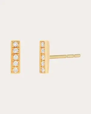 ZOE LEV Diamond And 14k Bar Stud Earrings - Gold