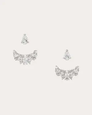 ANABELA CHAN Diamond & 18k White Gold Snowflower Ear Jackets - Silver