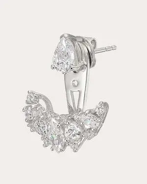 ANABELA CHAN Diamond & 18k White Gold Snowflower Ear Jackets - Silver