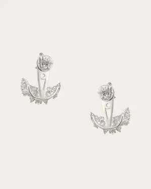 ANABELA CHAN Diamond & 18k White Gold Snowflower Ear Jackets - Silver