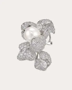 ANABELA CHAN Diamond And Cultured Pearl Blossom Stud Earrings