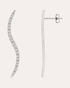 Natori Diamond And 14k White Gold Shangri-la Drop Earrings - Silver