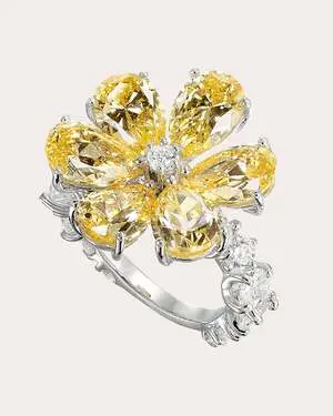 ANABELA CHAN Marguerite 18k White And Rhodium Vermeil Lab-grown Diamond Daisy Ring - Gold