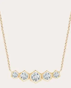 Natori Diamond And 14k Indochine Bamboo Bar Necklace - Gold