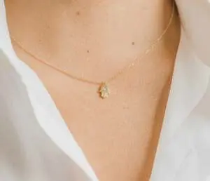 ZOE LEV Diamond And 14k Hamsa Pendant Necklace