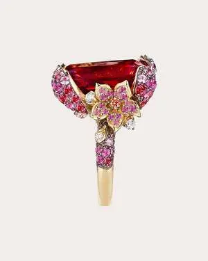 ANABELA CHAN Diamond & Ruby Cinderella Ring - Red