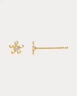 ZOE LEV Diamond And 14k Flower Stud Earrings - Gold
