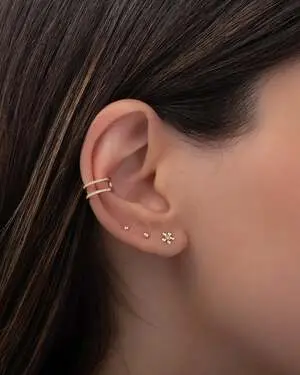 ZOE LEV Diamond And 14k Flower Stud Earrings
