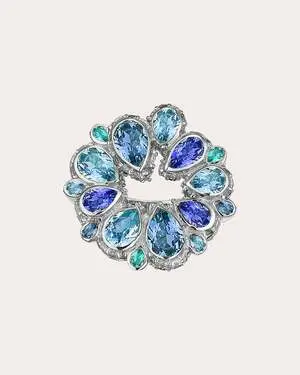 ANABELA CHAN Diamond & Aquamarine Pavé Panettone Ring - Blue